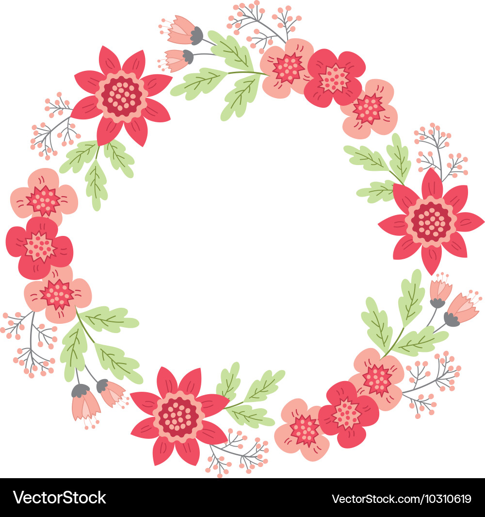 Floral wreath Royalty Free Vector Image - VectorStock