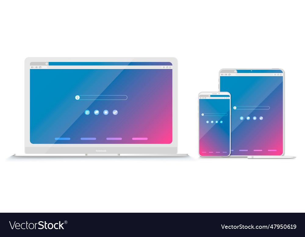 Set of flat blank browser windows for different Vector Image Set of flat blank browser windows for different Vector Image