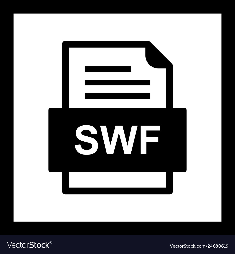 Swf file document icon Royalty Free Vector Image