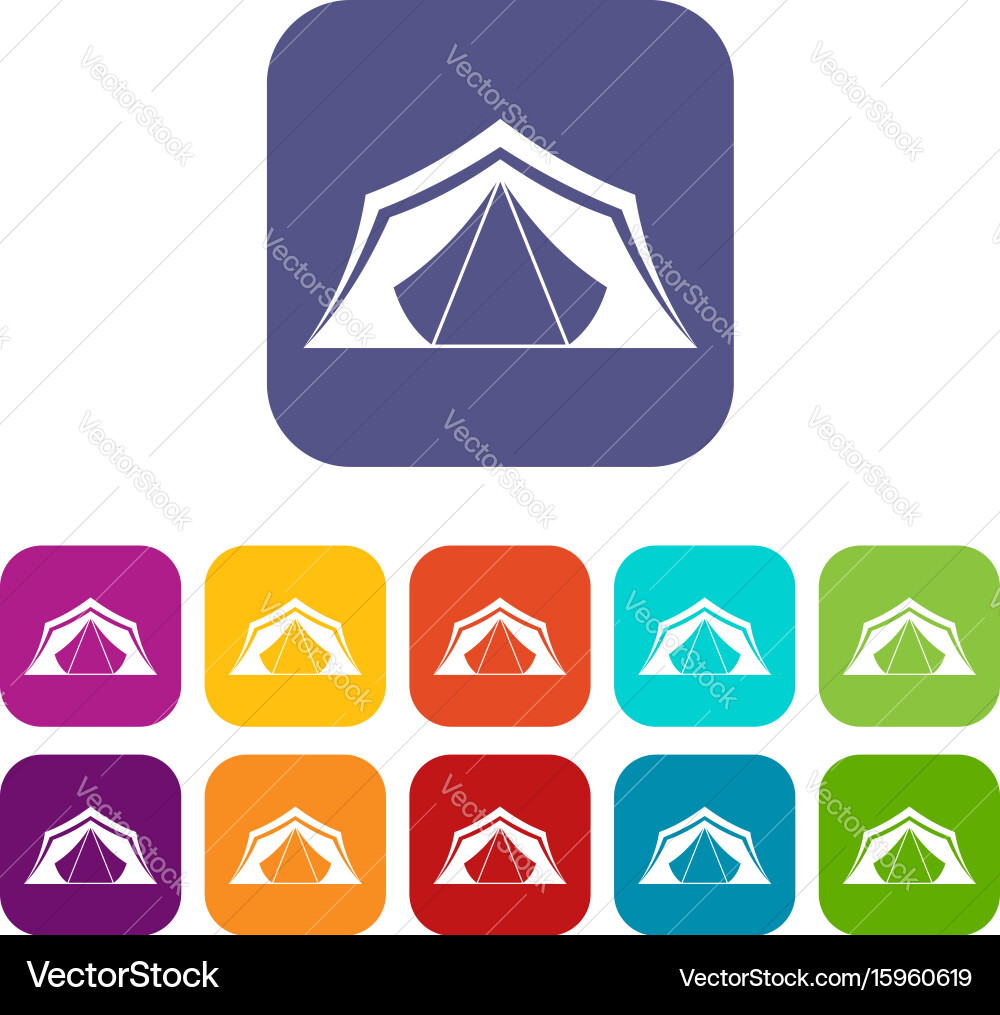 Tent icons set Royalty Free Vector Image - VectorStock