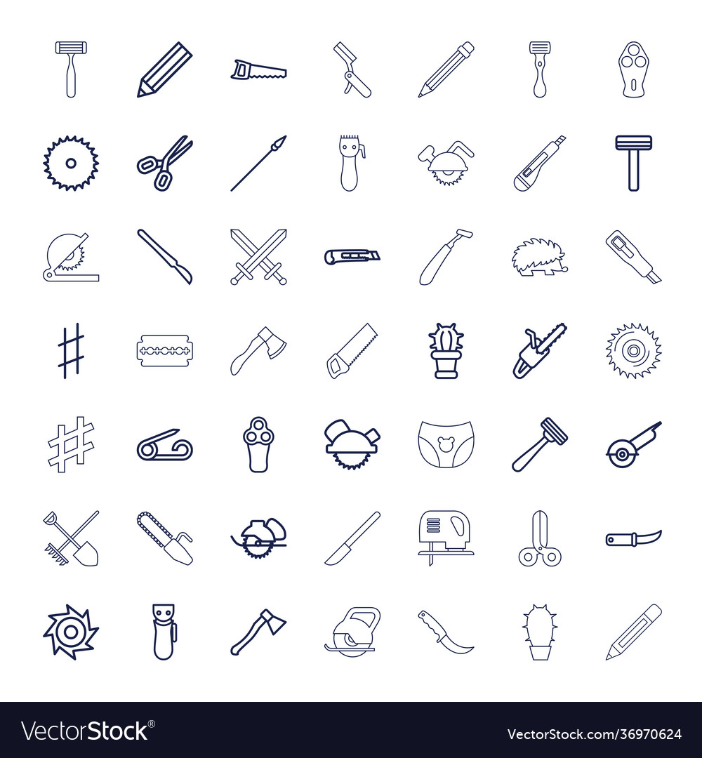 49 sharp icons Royalty Free Vector Image - VectorStock