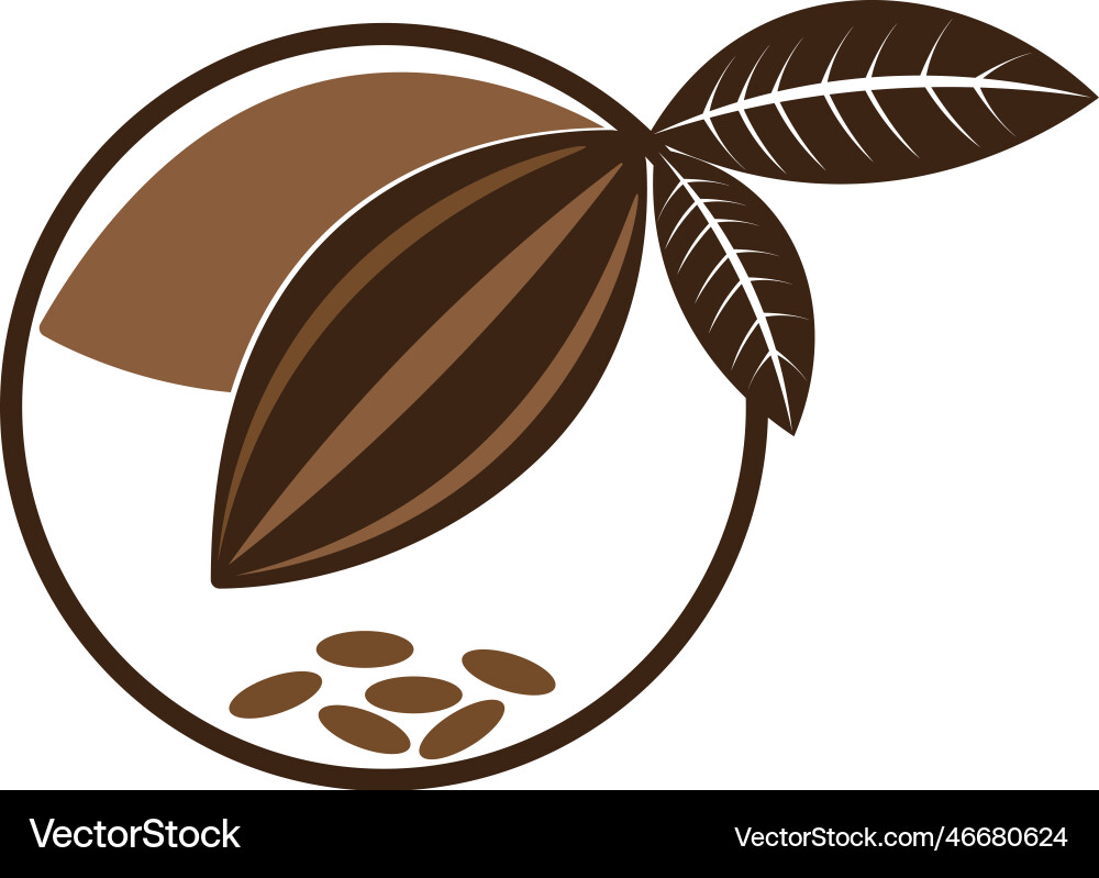 Cocoa bean logo Royalty Free Vector Image - VectorStock