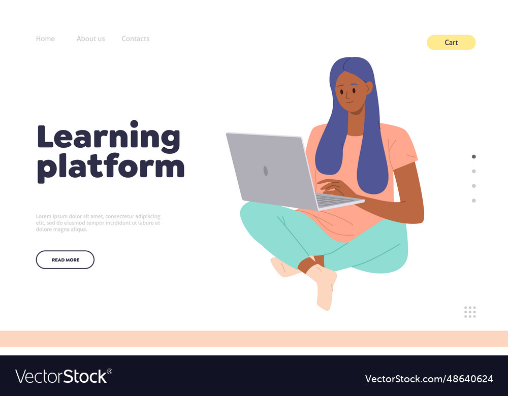 Landing page service with learning platform Vector Image Landing page service with learning platform Vector Image