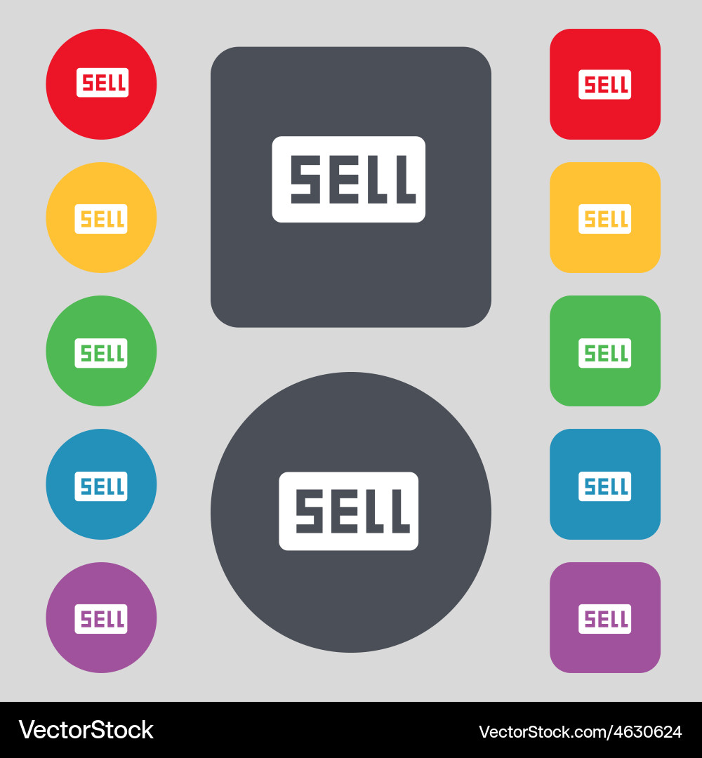 Sell contributor earnings icon sign a set 12 Vector Image