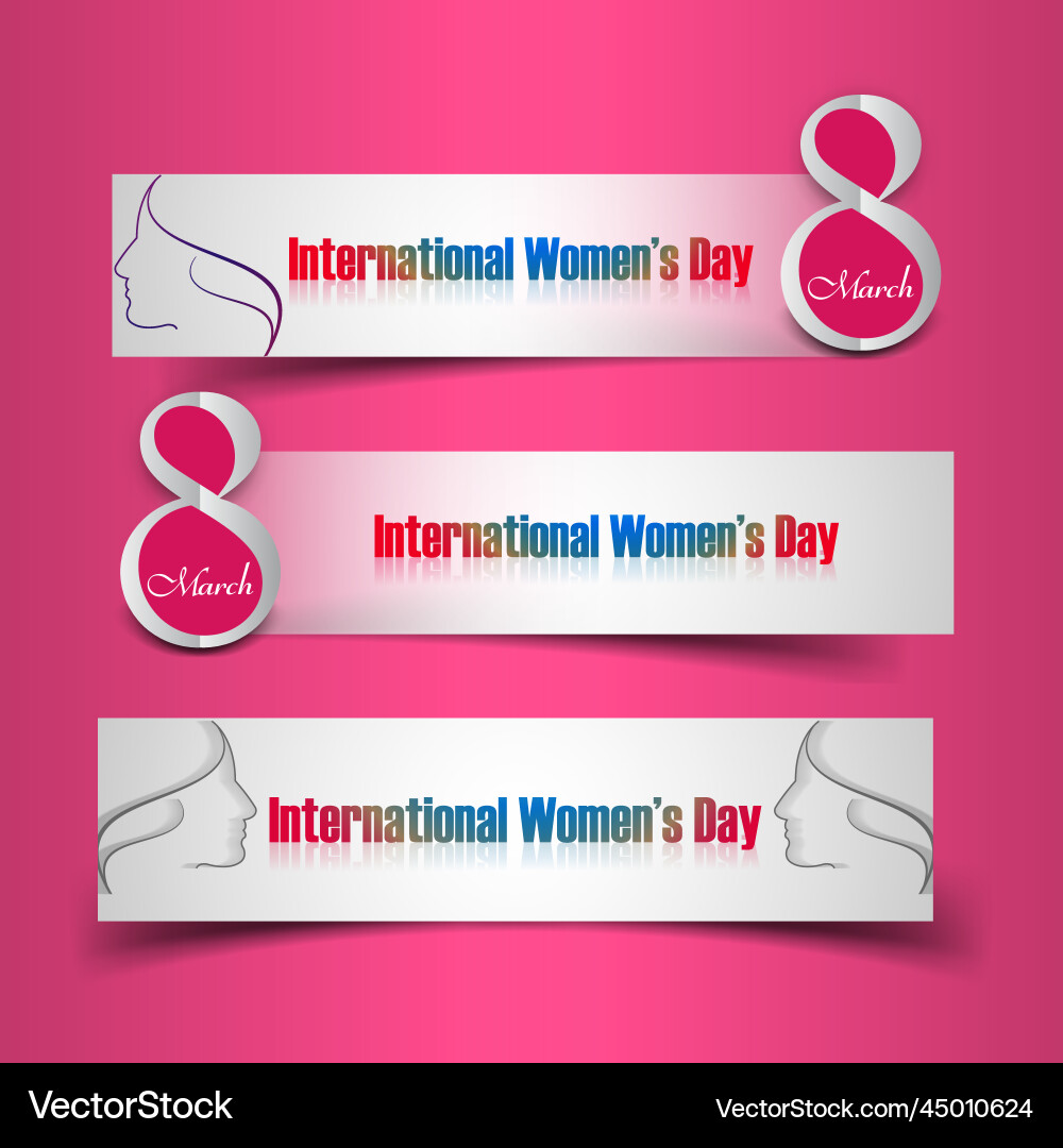 Womens day headers design Royalty Free Vector Image