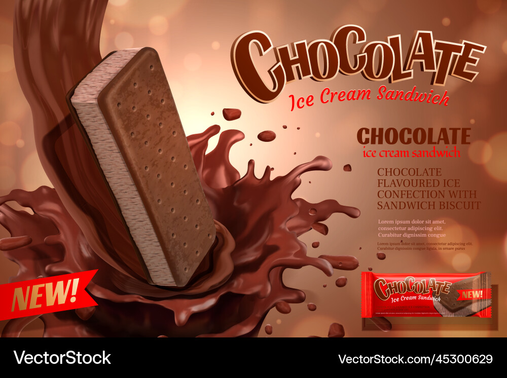 Chocolate ice cream ads Royalty Free Vector Image