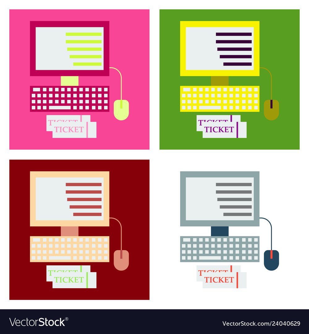 Computer and ticket Royalty Free Vector Image - VectorStock