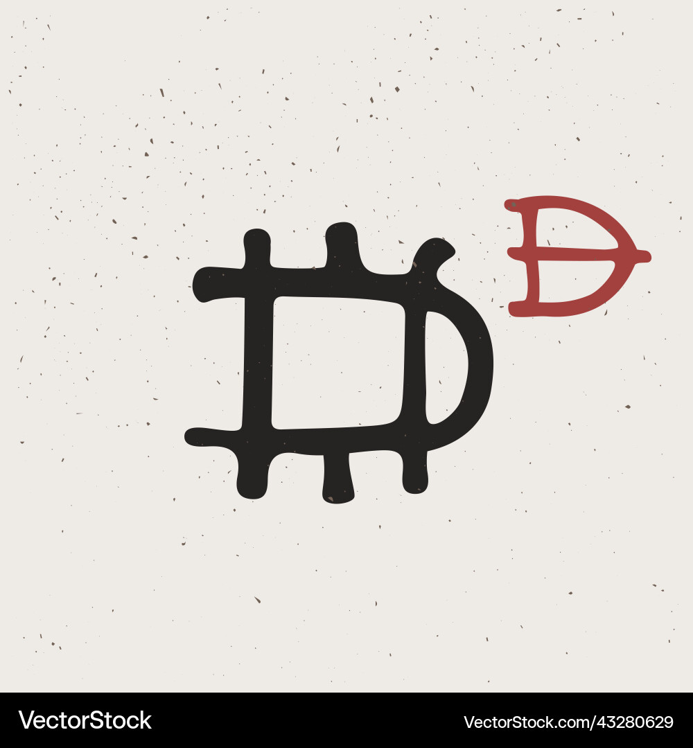 D letter logo in ancient historical style Vector Image
