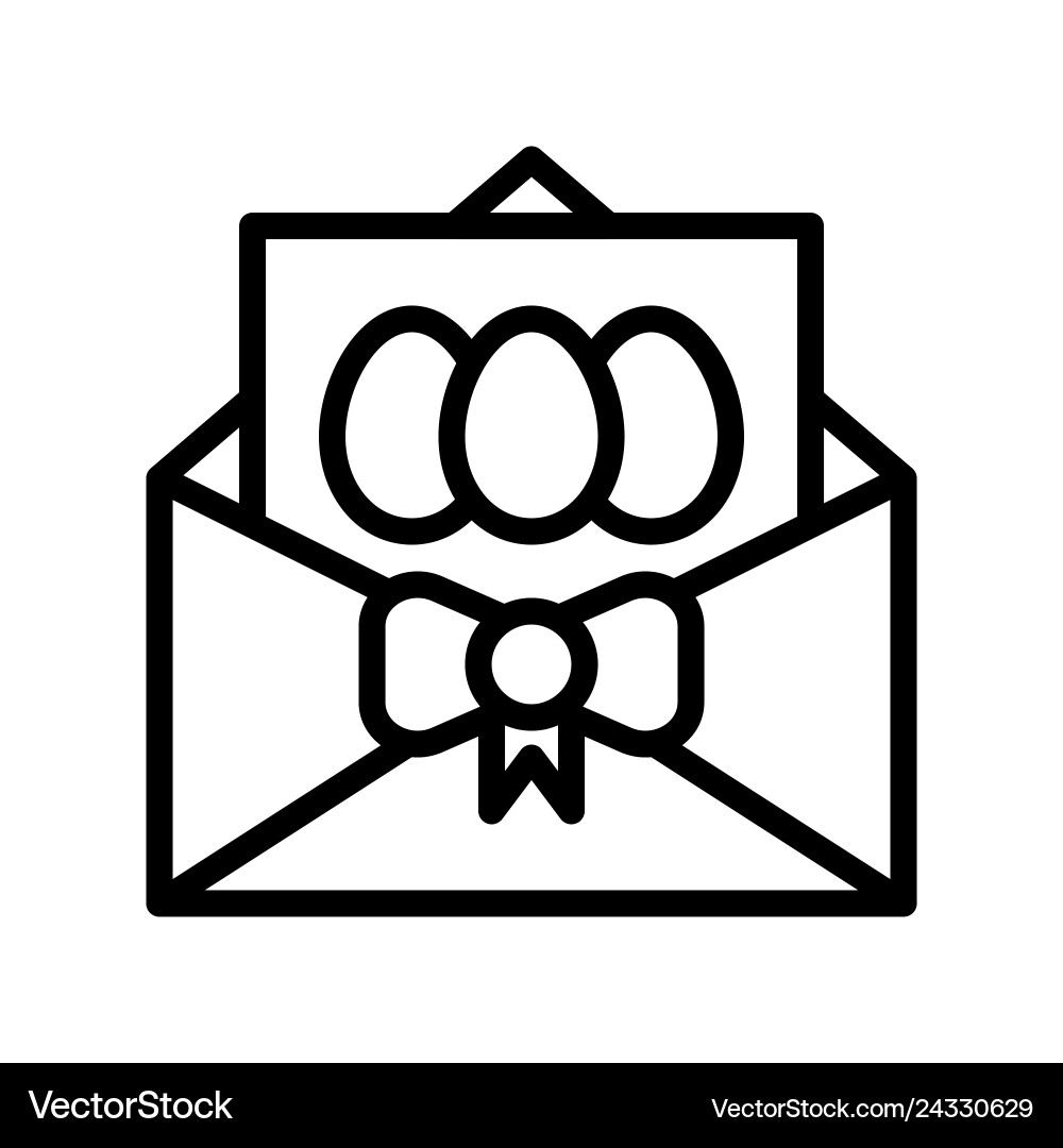 Happy easter card line icon editable Royalty Free Vector