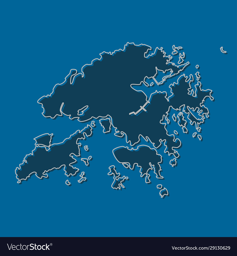 Map hong kong region china template Royalty Free Vector