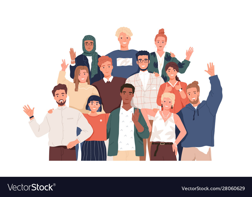 Multicultural team flat unity Royalty Free Vector Image