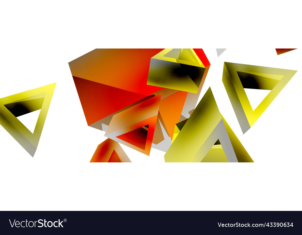 3d triangle abstract background basic shape Vector Image
