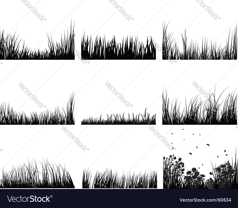 Grass set Royalty Free Vector Image - VectorStock