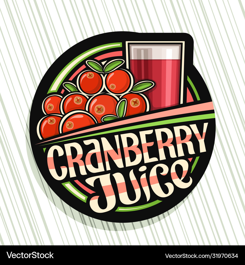 Logo for cranberry juice Royalty Free Vector Image