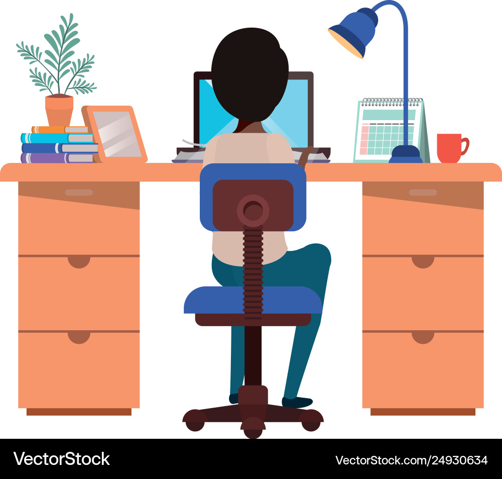 Man working in office avatar character Royalty Free Vector