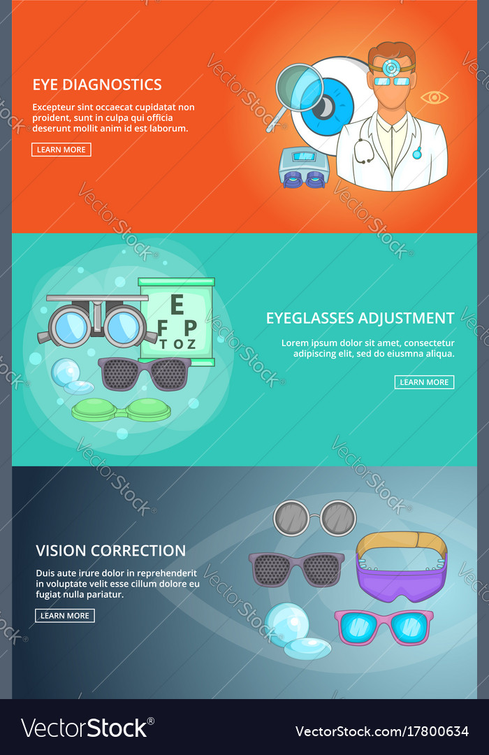 Ophthalmologist technology banner set template Vector Image Ophthalmologist technology banner set template Vector Image