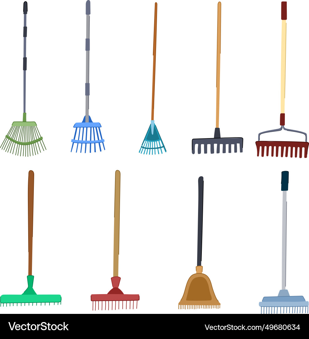 Rake set cartoon Royalty Free Vector Image - VectorStock