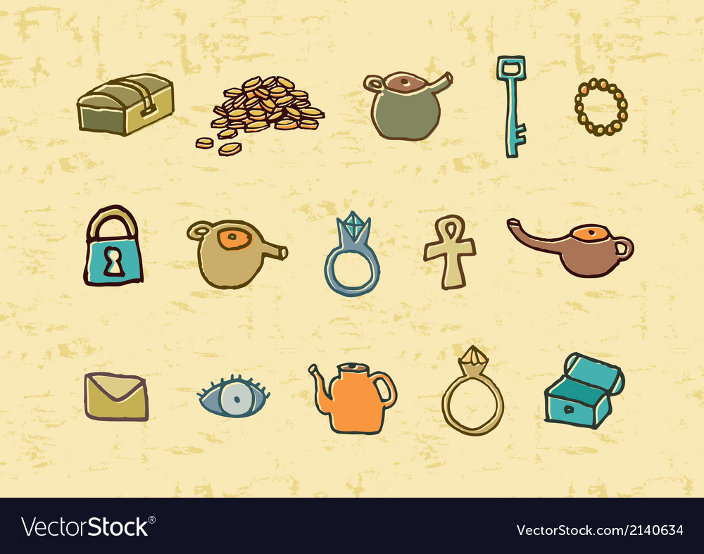 Treasure elements Royalty Free Vector Image - VectorStock