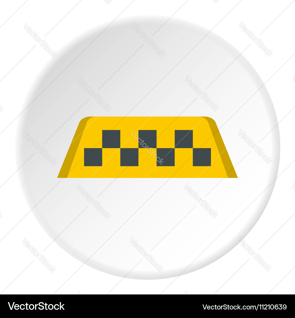 Checker taxi icon flat style Royalty Free Vector Image