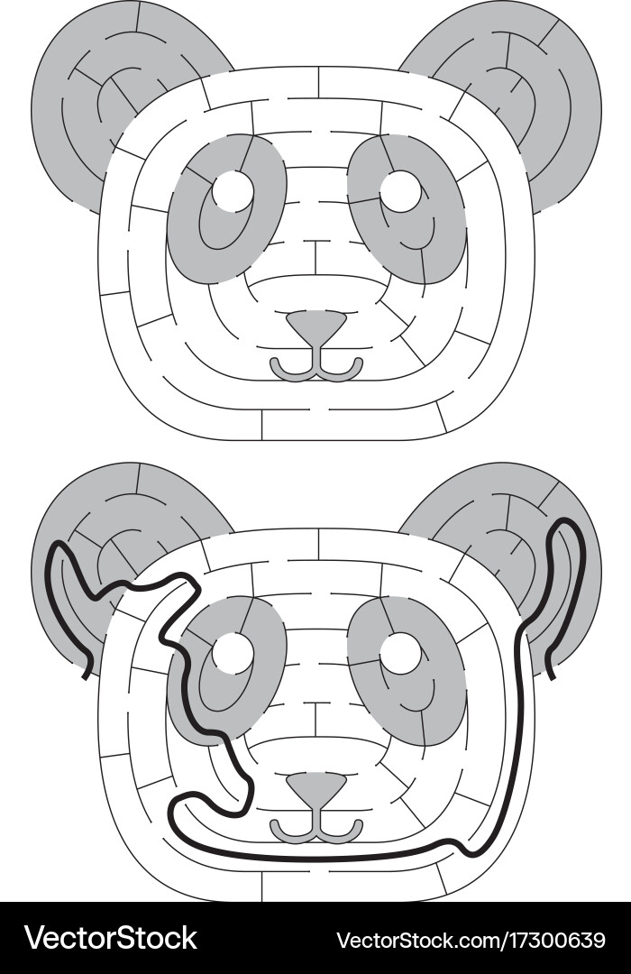 Easy panda maze Royalty Free Vector Image - VectorStock