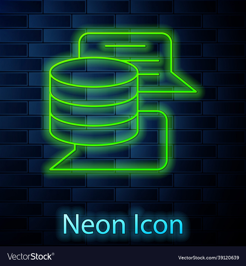 Glowing neon line server data web hosting icon Vector Image