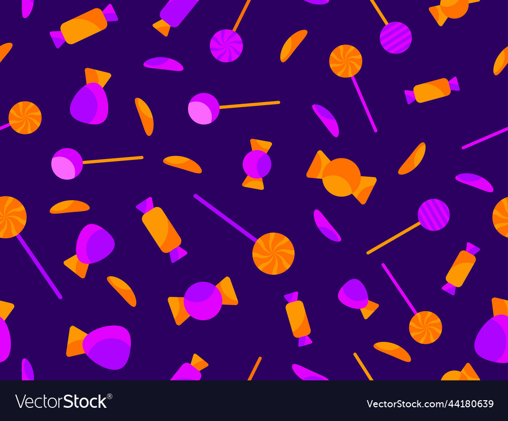 Halloween candy seamless pattern trick or treat Vector Image
