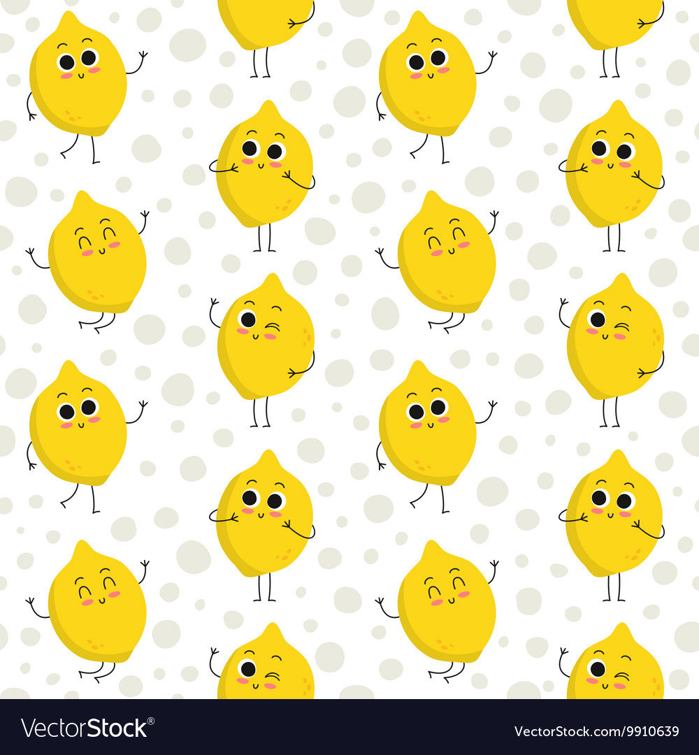 Lemons seamless pattern Royalty Free Vector Image