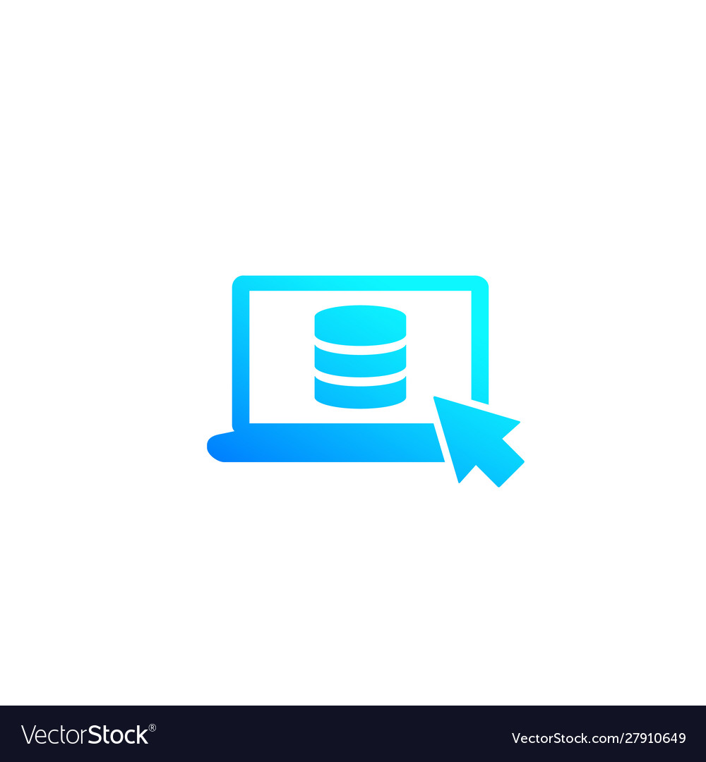 Database and laptop computer icon Royalty Free Vector Image