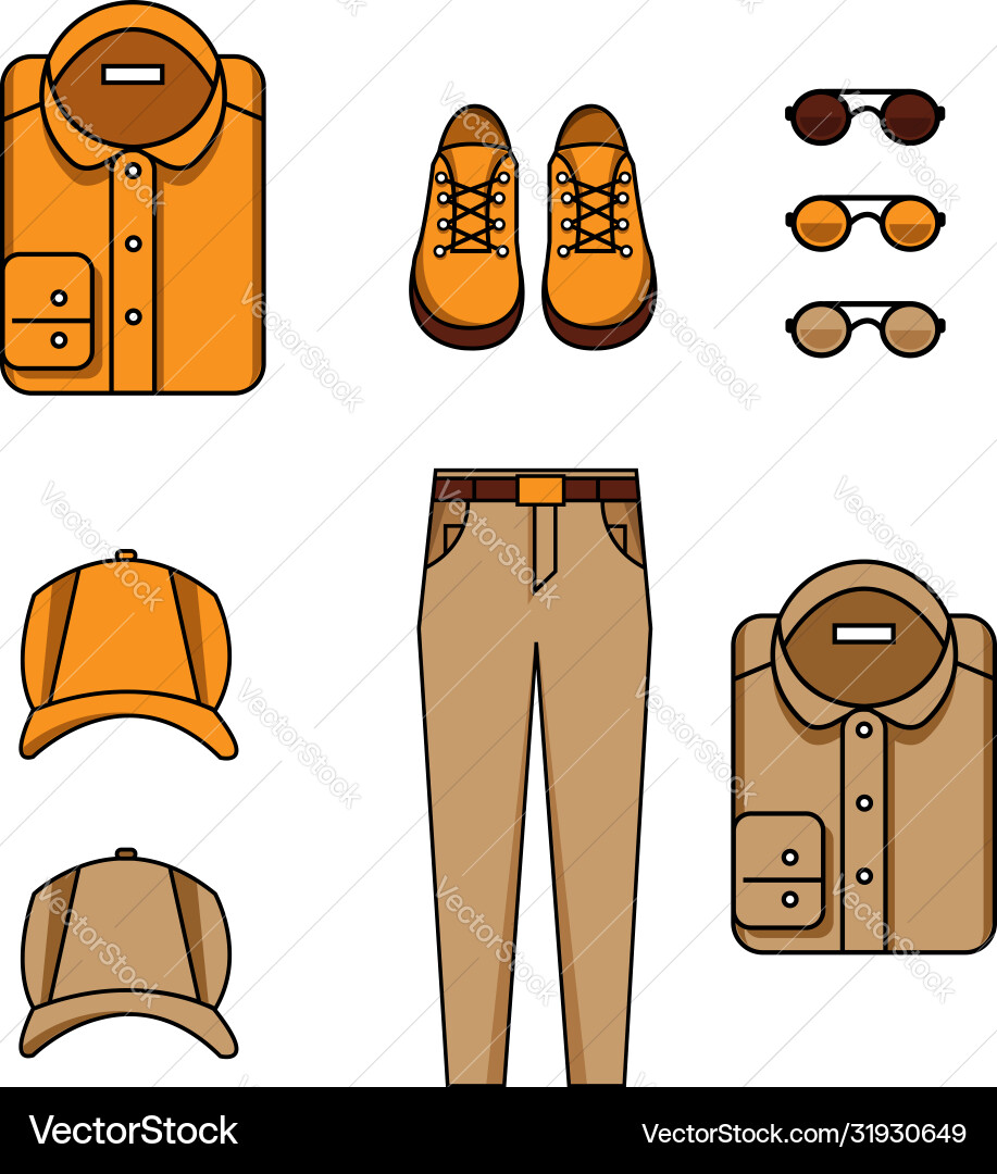 Man dress elements Royalty Free Vector Image - VectorStock