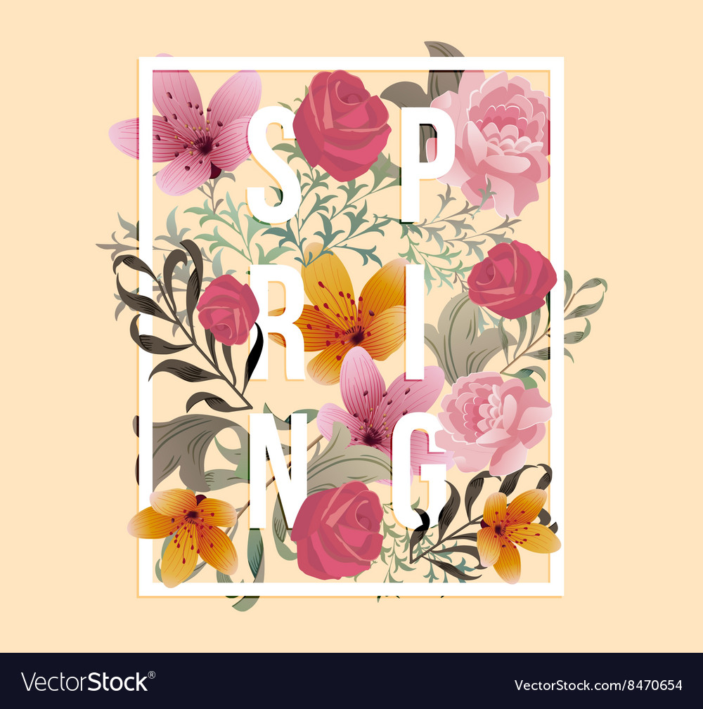 Beautiful spring design for apparel Royalty Free Vector