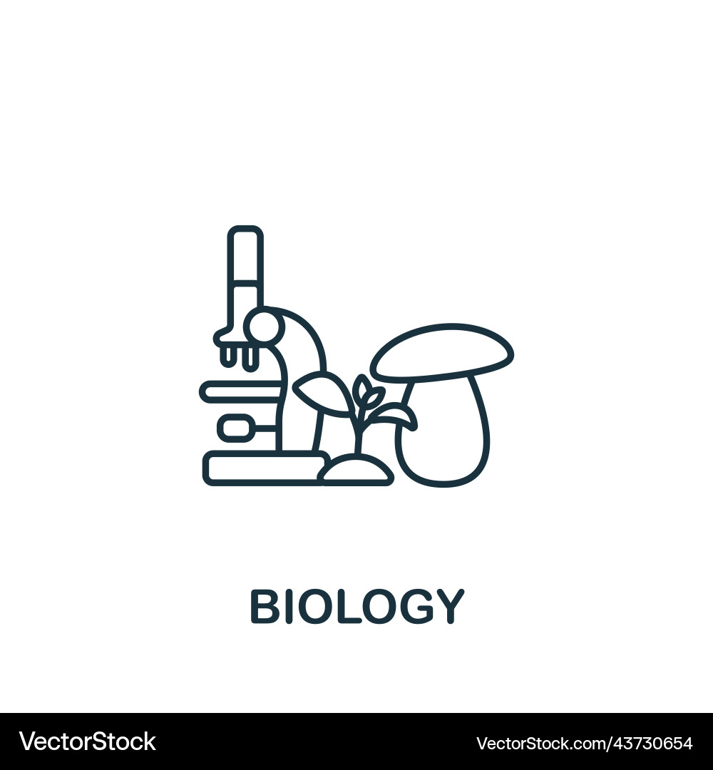 Biology icon line simple science icon Royalty Free Vector