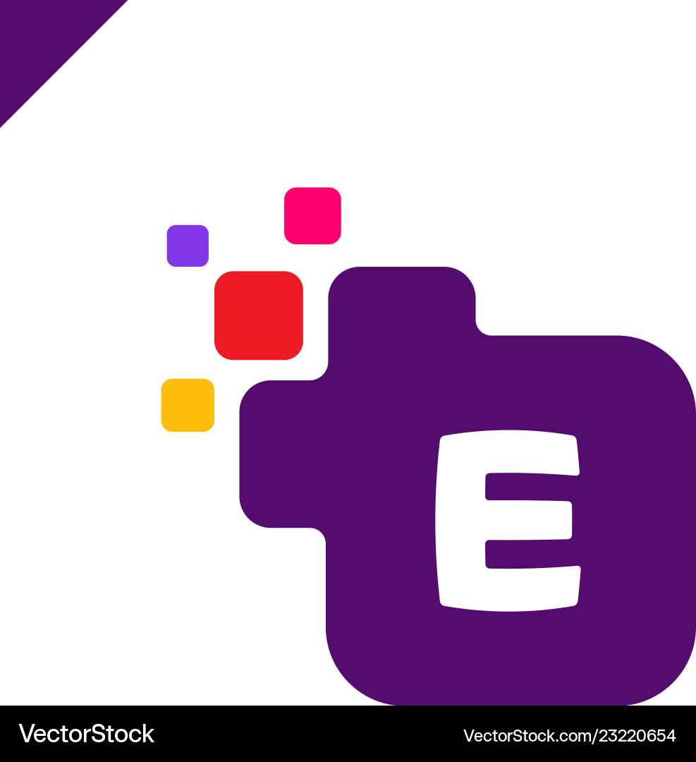 Business corporate square letter e font logo Vector Image