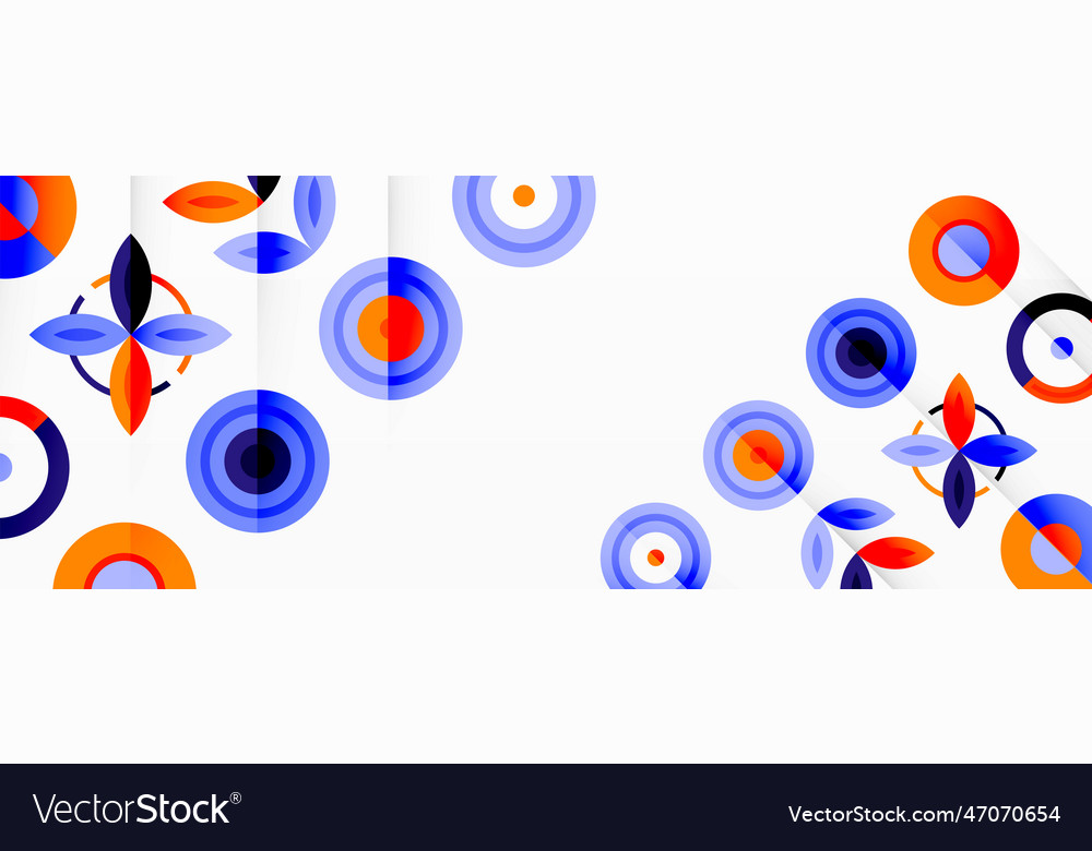 Colorful circles in a grid composition abstract Vector Image