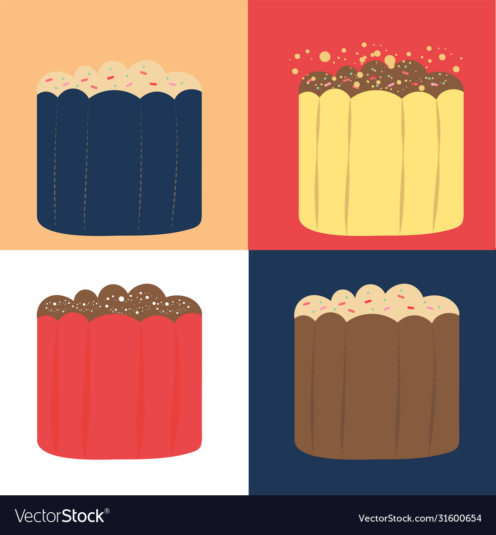 Composition easter bread with different topics Vector Image
