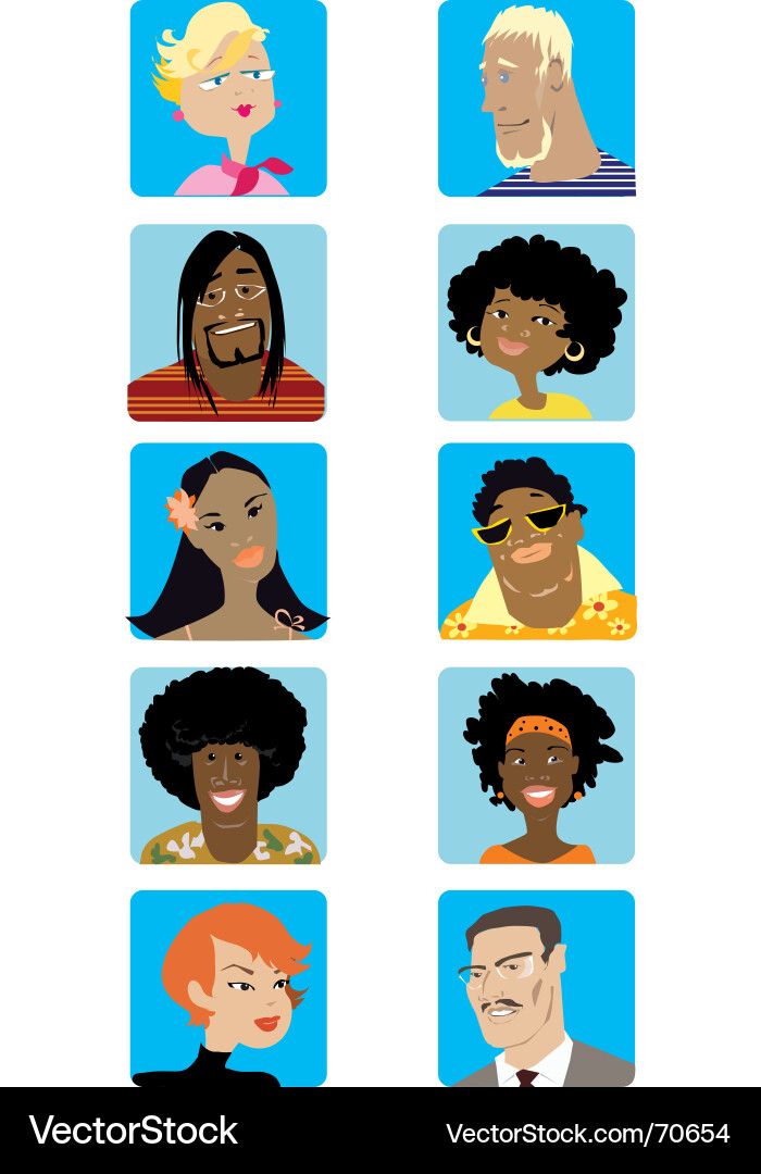 Face set Royalty Free Vector Image - VectorStock