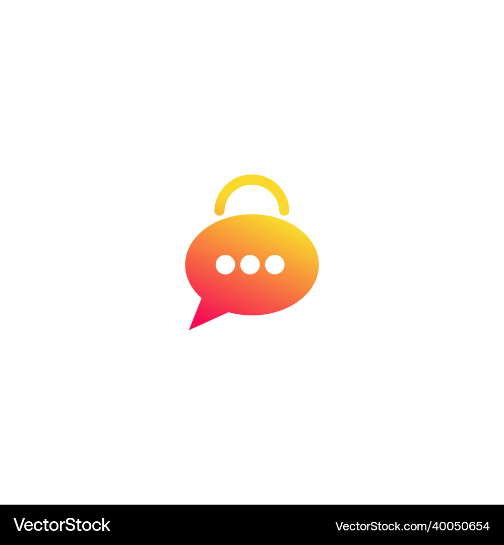 Graphic template of lock chat logo Royalty Free Vector Image