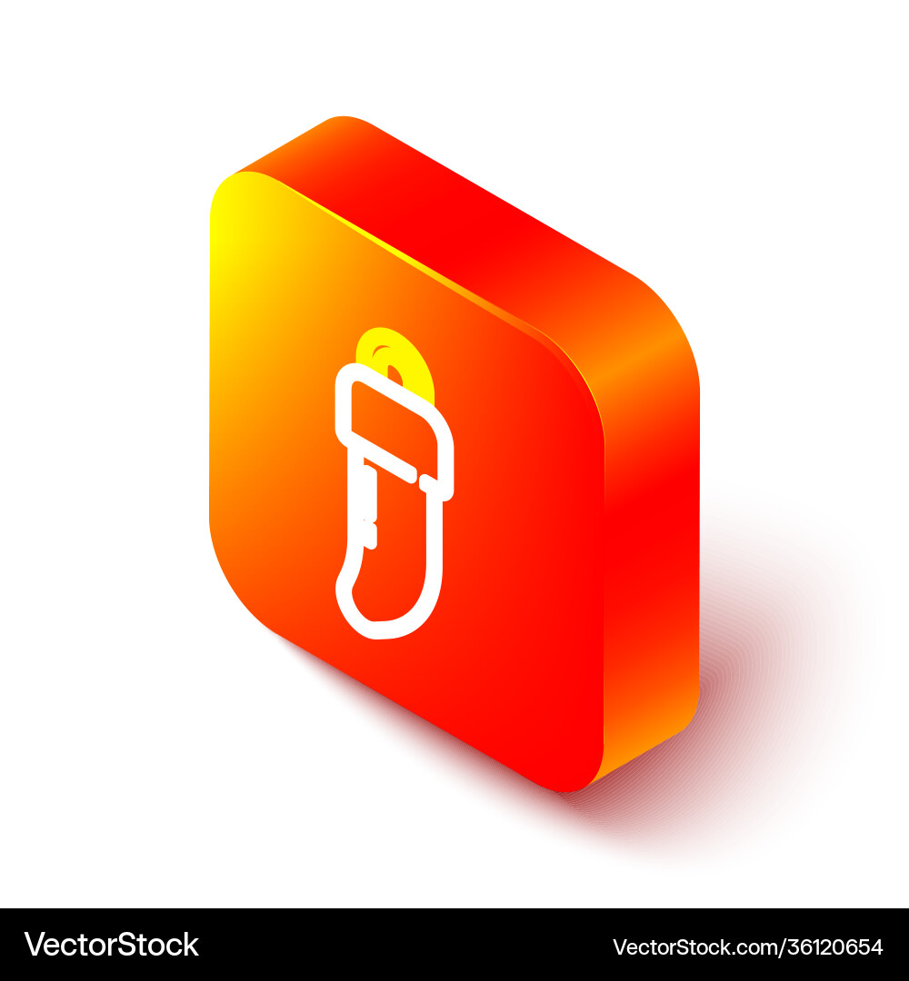 Isometric line native american indian tooth icon Vector Image