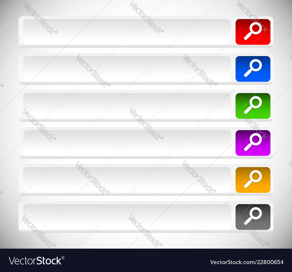 Search bars buttons with magnifier glass symbols Vector Image