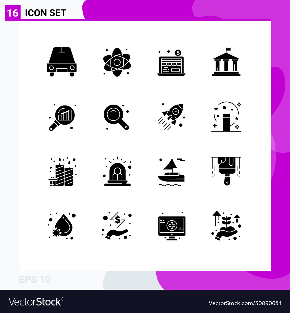 Stock icon pack 16 line signs and symbols for Vector Image