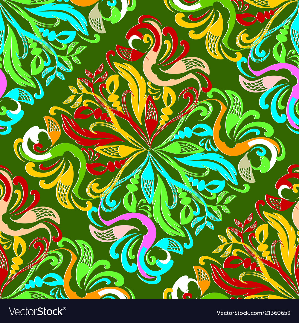 Colorful Paisley Seamless Pattern Royalty Free Vector Image