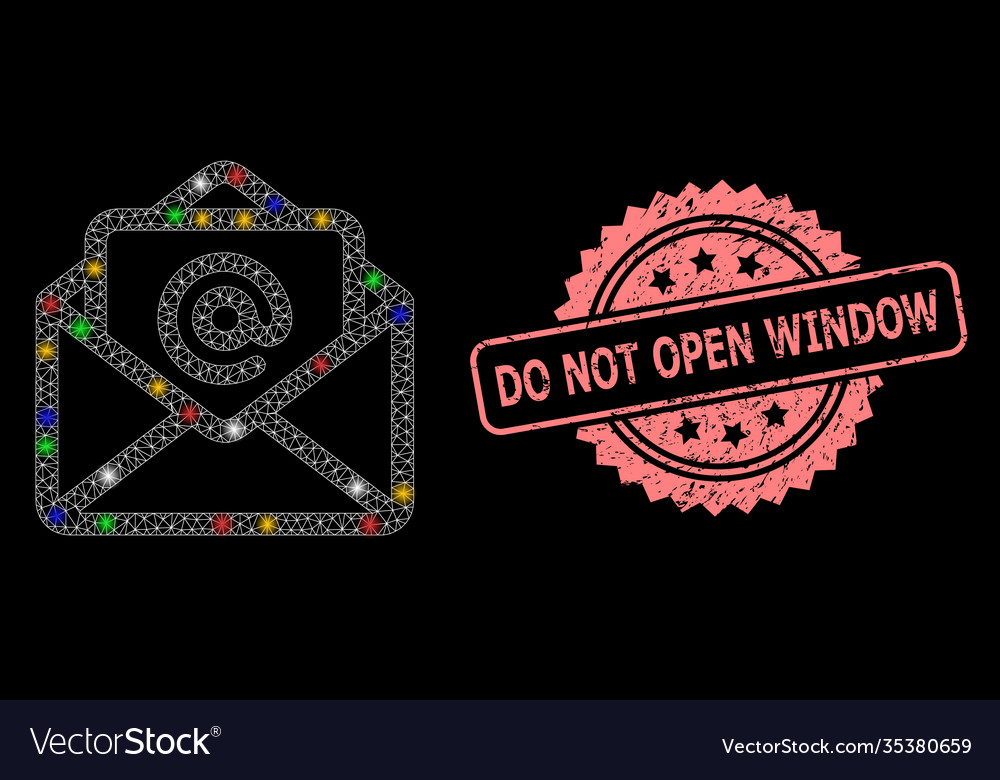 Distress do not open window stamp and net open Vector Image