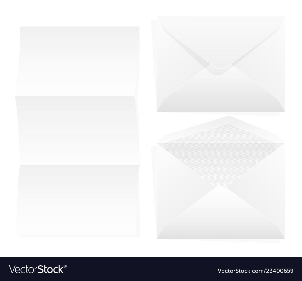 Envelope paper white rectangular paper for Vector Image