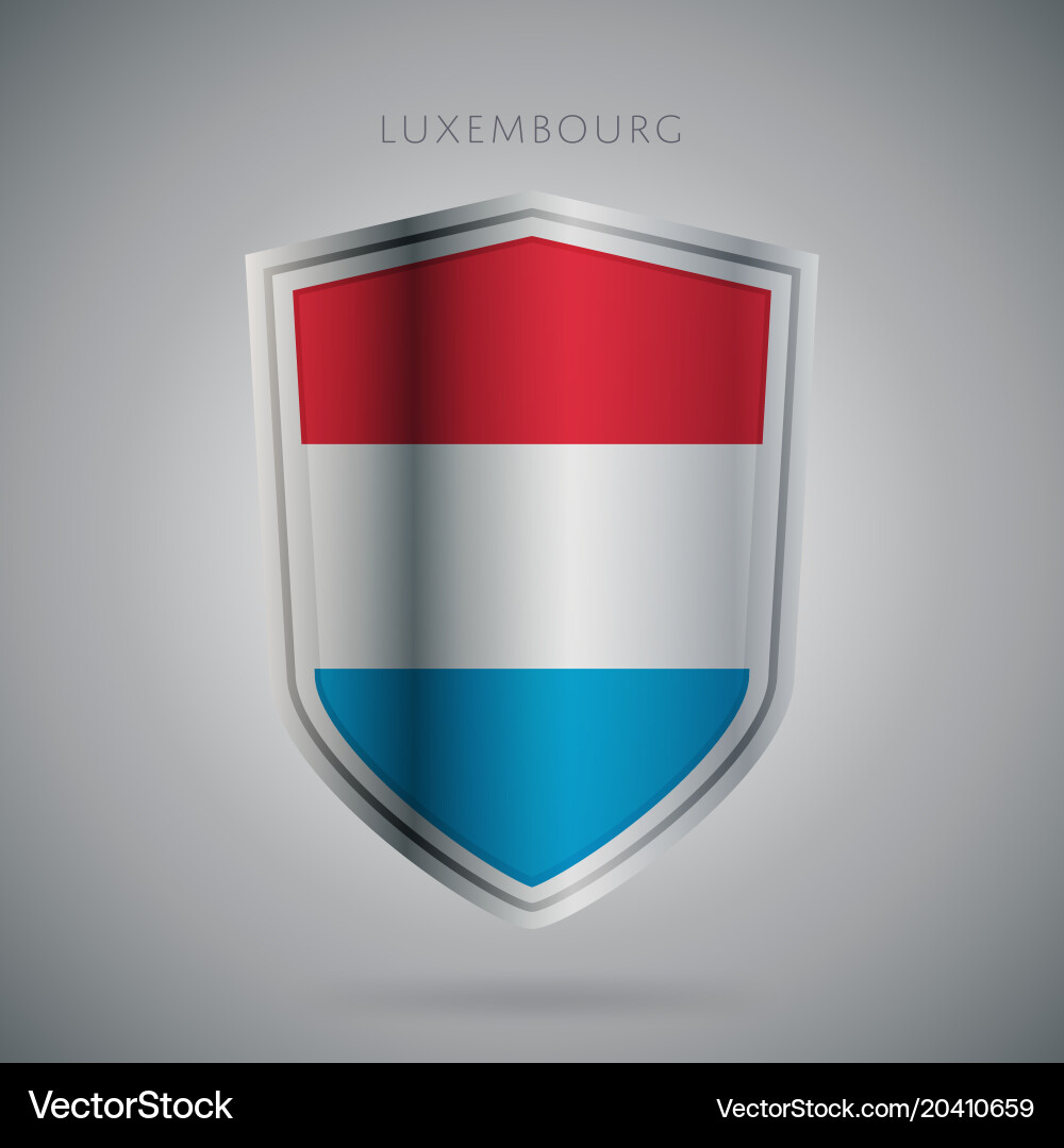 Europe flags series luxembourg icon Royalty Free Vector