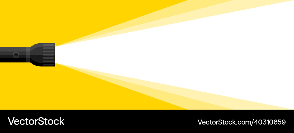 Flashlight banner with and ray of light Royalty Free Vector