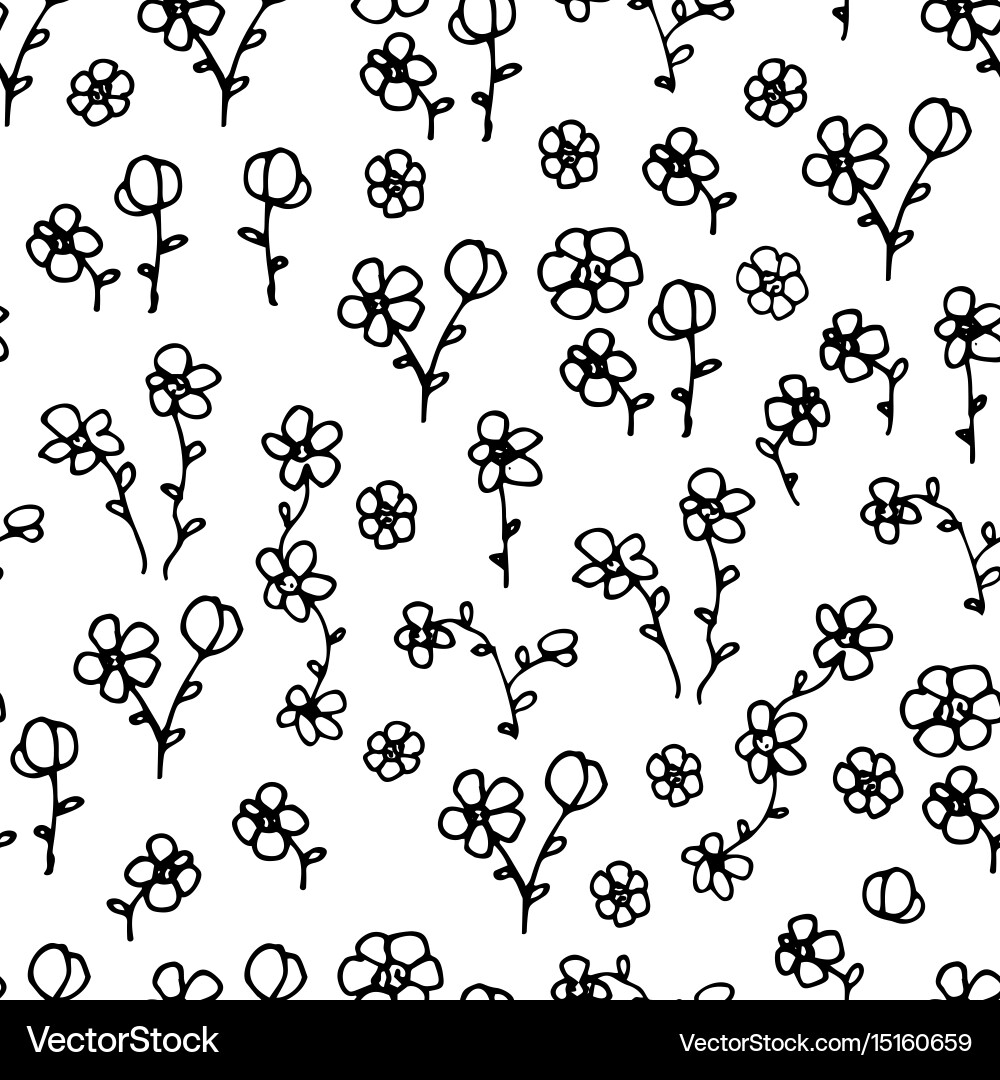 Hand drawn nature pattern Royalty Free Vector Image