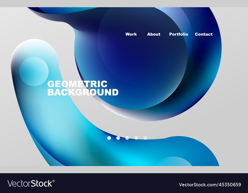 Landing page abstract liquid background flowing Vector Image