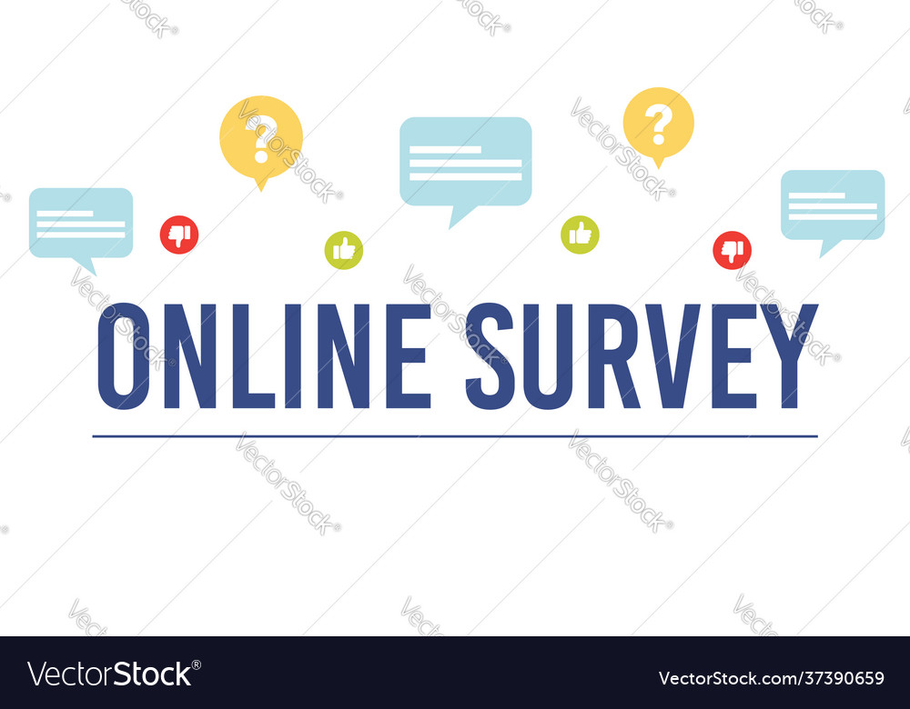 Market research online survey flat design Vector Image