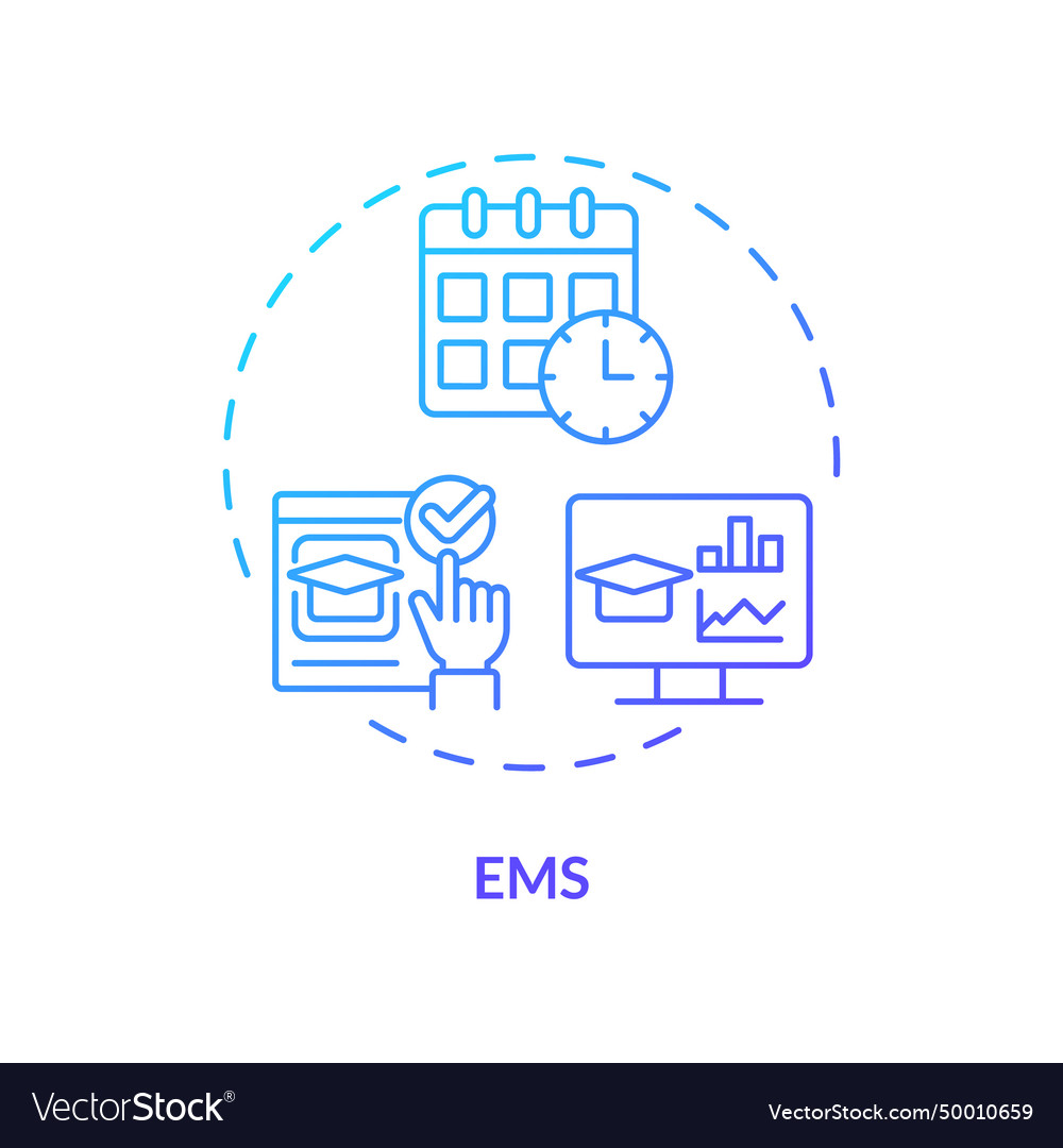 Thin Line Simple Gradient Ems Icon Concept Vector Image
