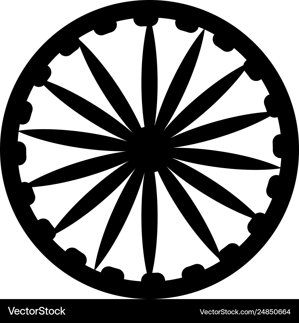 Black wheel on white background Royalty Free Vector Image