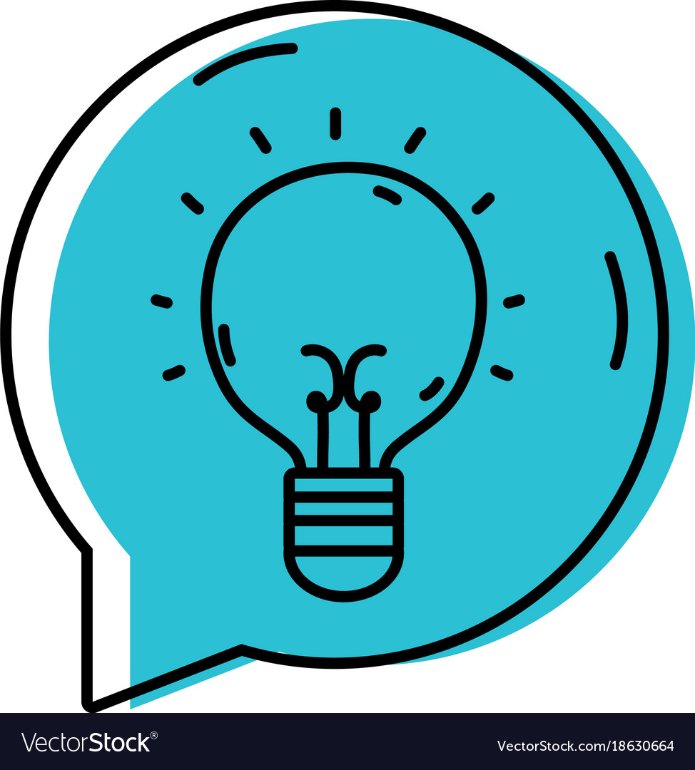 Bulb idea inside chat bubble message Royalty Free Vector